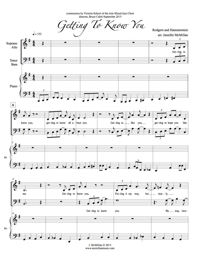 Getting To Know You (SATB) – McMillan Music